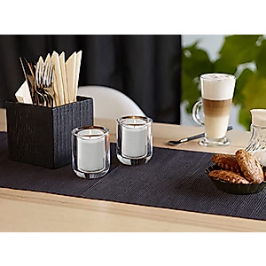 BOLSIUS Votive Candles - 20 Pack Restaurant Candles in Clear Unbreakable Plastic Cups - 24 Hours Burn Time - Premium European Quality - Unscented Smokeless Relight, Birthday, Party & Wedding Candles