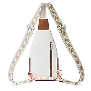 BOSTANTEN Sling Bag for Women Crossbody Purse Crossbody Bag Leather Chest Bag with Adjustable Guitar Strap for Travel, Beige