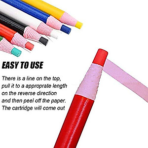 12 Pieces Sewing Mark Chalk Pencil Tailor's Marking and Tracing Tools Free Cutting Chalk Sewing Fabric Pencil，6 Colors (6 Colors)