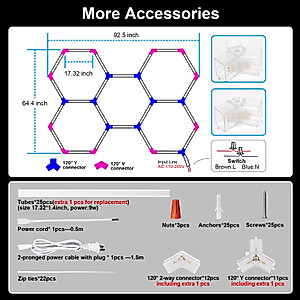 MODERN Hexagon Garage Lights，25 Pack 216W 25920LM High Brightness Hexagon Garage LED Lights for Garage, Shopping Mall, Workshop and Car Detailing Shop etc. … … …
