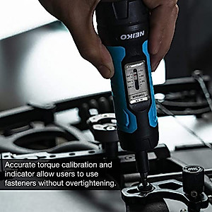 Neiko 10574A 1/4” Drive Torque Wrench Screwdriver Set, 30 Pieces of S2 Steel Philips, Hex, Slotted, and Torx Bits, 10 to 60 Inch-Pounds Torque Adjustment Range, Firearms Accurizing and Gunsmithing