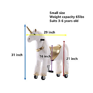 Gidygo Kids Ride on Walking Unicorn Rocking Horse Riding Toy for Children for 3-6 Years Old