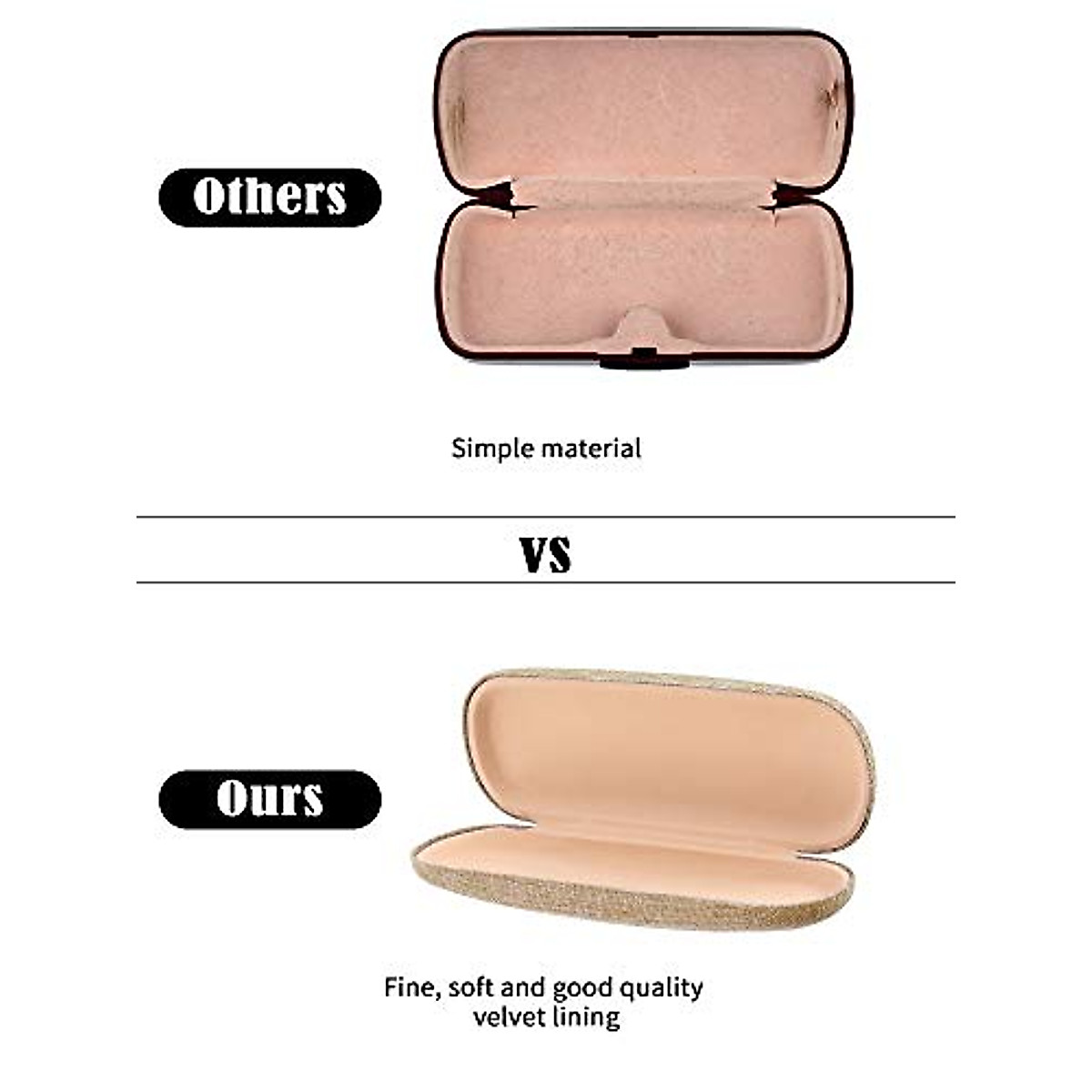 3 Sets Hard Shell Eyeglasses Case Fabric Portable Drawstring Bag with Cleaning Cloth for Glass Storage