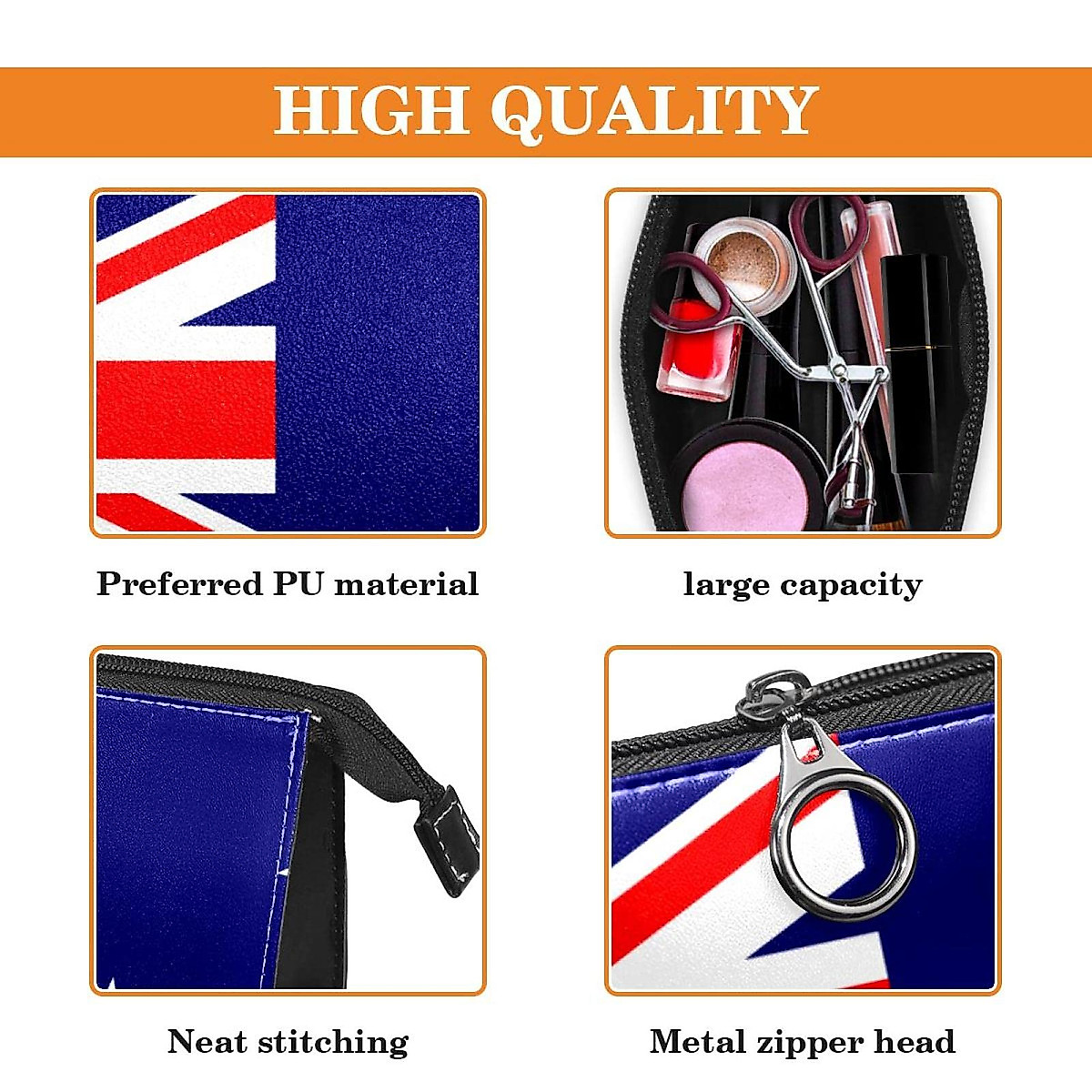 TBOUOBT Cosmetic Travel Bags, Makeup Case, Makeup Bag for Toiletries, Australian Federal Flag