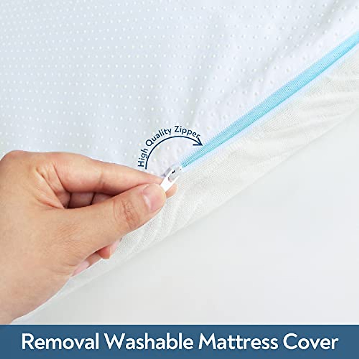 Waterproof Pack and Play Mattress Topper for 4moms Breeze Plus & 4moms Breeze GO Portable Travel Playard, Replacement Pad with Removable & Washable Mattress Cover