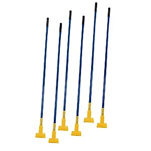 Matthew Cleaning Commercial Quick-Change Iron Mop Handle for Floor Cleaning Heavy Duty Mop Stick Replacement 60inch Jaw Clamp-Style Wet Mop Handle 6 Packs
