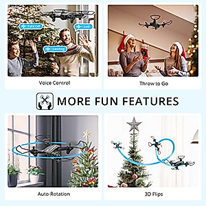 Holy Stone HS340 Mini FPV Drones with Camera for Kids 8-12 RC Quadcopter for Adults Beginners with One Key Take Off/Landing, Gravity Sensor, Headless Mode, Waypoint Fly, Throw to Go, Indoor & Outdoor