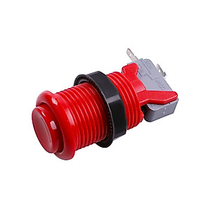 Easyget 6 Pcs/Set HAPP Type Standard Arcade Push Button with Microswitch for Mame/Jamma/Arcade Video Games - 30MM Arcade Buttons (Red)
