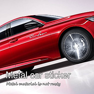 Metal Car 3D Metal Turbo Sticker for Car Sticker, 3D Metal Turbo Sticker for Car, Car Turbo Emblems, 3D Premium Car Side Fender Rear Trunk Emblem Logo Badge Decals for All Cars (Sliver)