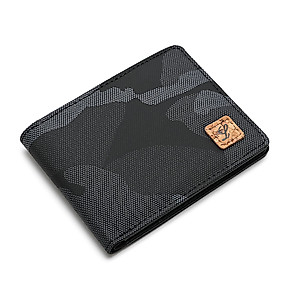Lanyani Wallet For Teen Kids Boys Teenager Men Small RFID Bifold Wallets Thin Minimalist (camo black