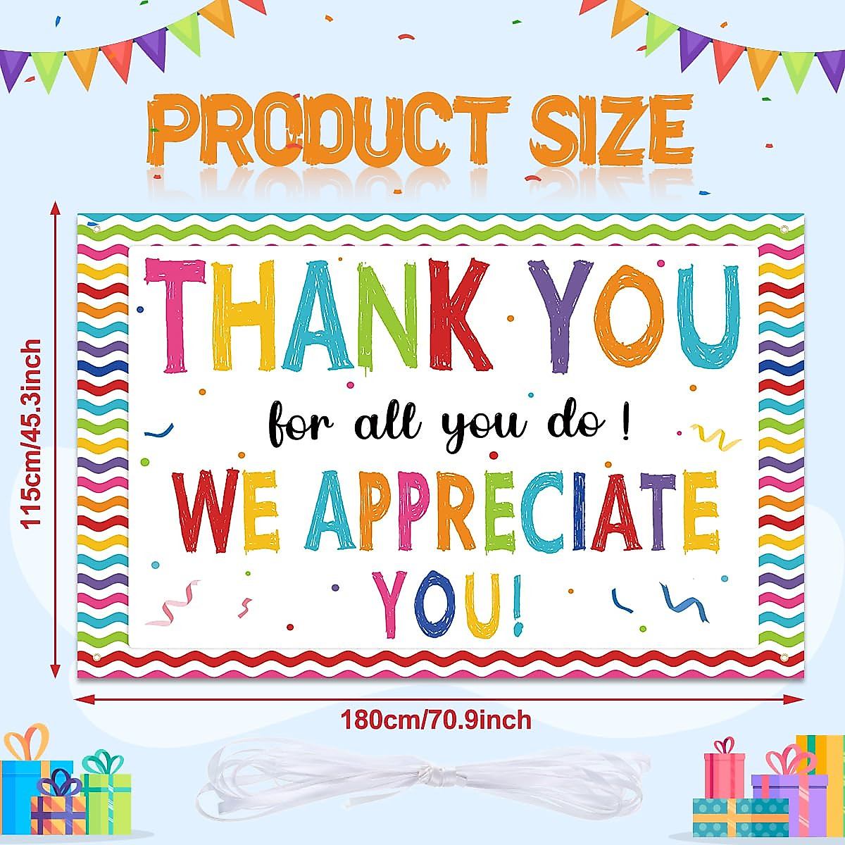 Partydream Thank You for All You Do Backdrop We Appreciate You Banner Decoration Thank You Banner Background Employee Staff Appreciation Gifts Teacher Doctor Graduation Appreciation Party Decor