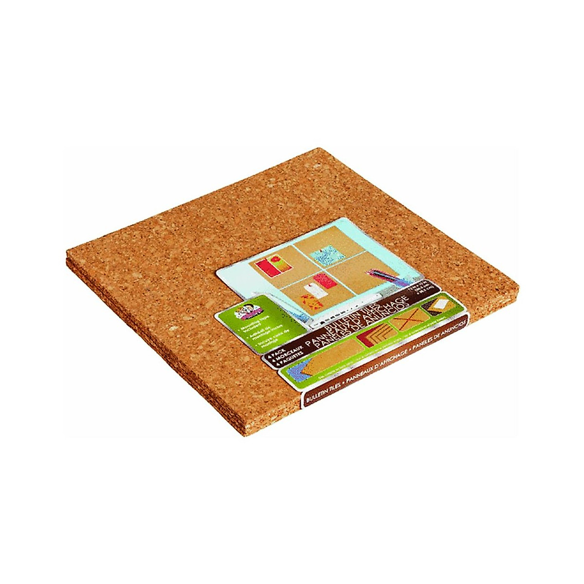 Board Dudes 12" x 12" Light Cork Tiles 4-Pack (70VA-4)