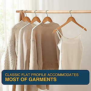Ulimart Wooden Hangers Pack of 20 Wooden Shirt Hangers Durable Wood Hangers Ideal for Laundry & Everyday Use,Heavy Duty Hangers Clothes Hanger for Dress,Coats, Camisole,(Natural)