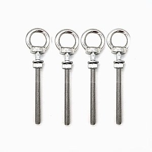 JY-Marnie M6 Lifting Shoulder Eye Bolt Long Shanks Stainless Steel Marine Bolts 6mmx98mm Heavy Duty Eyebolts,4Pack