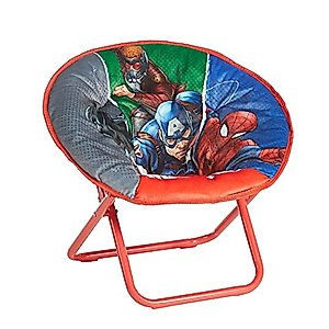 Avengers Toddler 19” Folding Saucer Chair with Cushion, Metal, Ages 3+