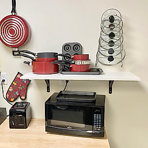 Evelots Lid Organizer Pots and Pans/Pot Lid Organizer/Pan Cover Organizer/6-Lid Holder for Pots/Lid Holder for Cabinet/Wall