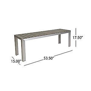 Christopher Knight Home Butler Outdoor Picnic Set, Silver + Natural