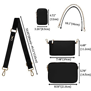 Uromee Corssbody Bags for Women Vegan Leather Fashion Shoulder Purse Fanny Pack Belt Bag Travel Hiking Detachable Pouch Adjustable Strap