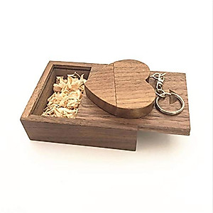 A Plus+ 10 PCS Eco Wooden USB Flash Drive 16GB Heart Shaped with Matching Box for Wedding Photography Valentine's Day