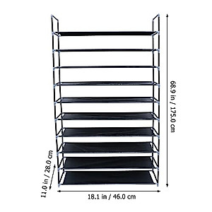 Shoe Rack Organizer Storage Shoes Shelves Black 10 Tier 50 Pairs Standing
