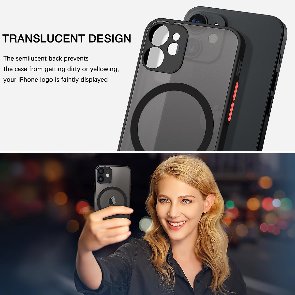 BENTOBEN for iPhone 12 Mini Case,iPhone 12 Mini Magnetic Case [Compatible with MagSafe] Translucent Matte Shockproof Anti-Fingerprint Protective Cover 5.4’’ Black