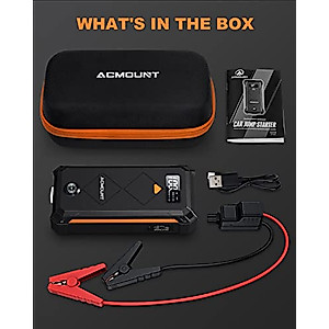 Battery Jump Starter 3000A, [Jump Start All in Seconds] 12V Portable, Compact Jump Starter Battery Pack Up to 10.0L Gas and 8.0L Diesel Engine for Car with LCD and LED Light