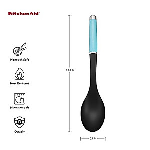 KitchenAid Gourmet Nylon Basting Spoon, One Size, Matte Aqua Sky