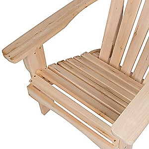 Shine Company 4617N Rockport Wooden Adirondack Chair | Outdoor Patio Chair | Firepit Chairs for Garden, Backyard, & Deck – Natural