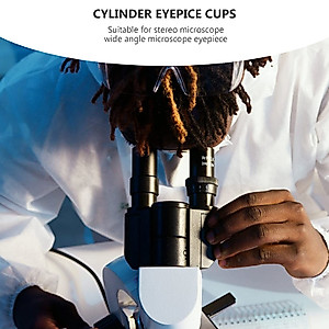 TEHAUX Binocular Lens Caps 2PCS Eyepiece Cover Eyepiece Guard Soft Rubber 37mm Diameter Stereo Microscope Accessory for 32-37mm Stereo Microscope (Oblique Angle) Binocular Lens Covers 1