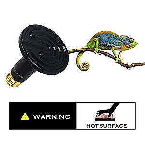 CRLight 100W 2 Pack Ceramic Heat Emitter Infrared Heat Lamp Bulb for Reptile Amphibian Pet Brooder Coop Chicken Lizard Turtle Snake Aquarium, No Light No Harm, ETL Listed, Black