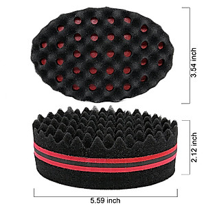 BEWAVE Big Holes Barber Hair Brush Sponge Dreads Locking Twist Afro Curl Coil Wave Hair Care Tool, 2 Pcs with 1 Pc Hair Pick