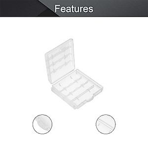 Bettomshin 4 x AA/AAA Battery Storage Case Holder Organizer Box Transparent 4Pcs