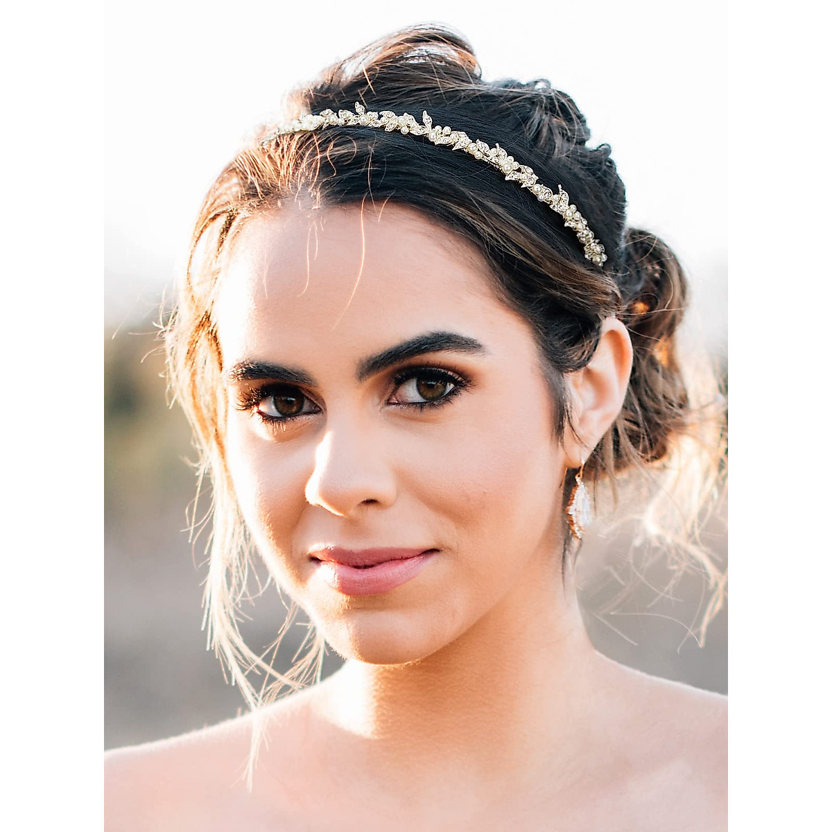 SWEETV Rhinestone Bridal Headband Silver Crystal Tiara for Women Pearl Wedding Headpieces for Bride Hair Accessories for Prom Birthday Party