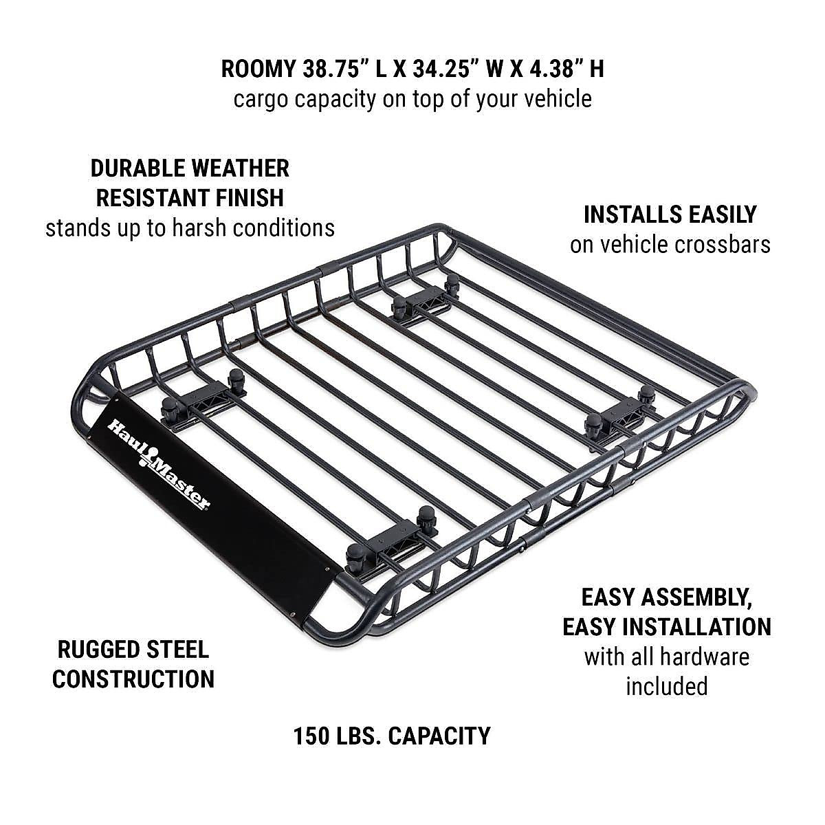 Roof Mounted Steel Cargo Storage Carrier 150 Lb. Capacity Adds 10 Square Feet of Storage