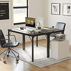CubiCubi Computer Desk, 47 inch Home Office Writing Study Desks, Largel PC Table, Modern Simple Style for Space-Saving, Black