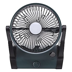GLOGLOW USB Portable Fan, 5000mAh Battery Silent Motor Rechargeable Portable USB Small Desk Fans 2 Levels LED for Camping (Green)
