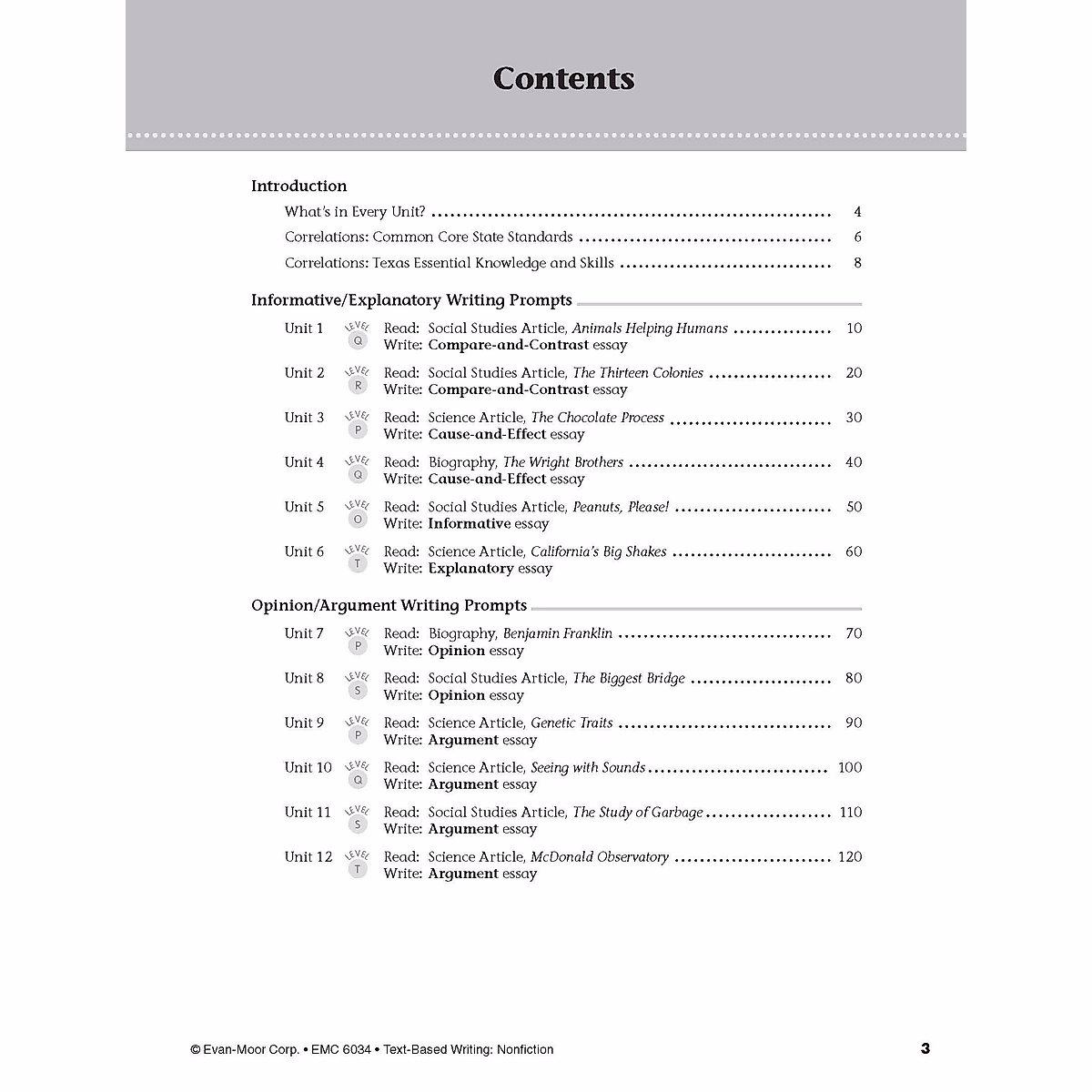 Evan-Moor Text-Based Writing: Common Core Mastery Book, Grade 4