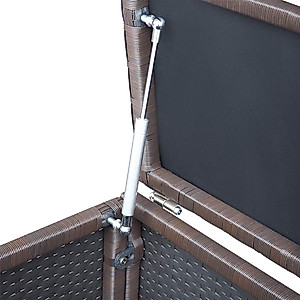 ATR ART TO REAL Outdoor Patio Wicker Storage Container Deck Box Made of Antirust Aluminum Frames and Resin Rattan