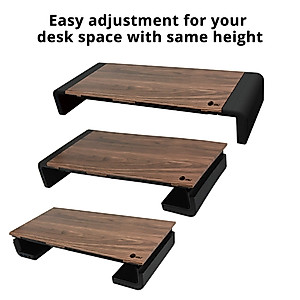 SIIG Computer Monitor and Laptop Stand Riser with USB Ports Width Adjustable on Both Sides - Support up to 55lbs (CE-MT2Q12-S1)