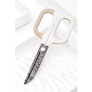 Titanium Non-Stick Scissors, Professional Stainless Steel Comfort Grip, All-Purpose, Straight Office Craft Scissors for DIY art and craft White