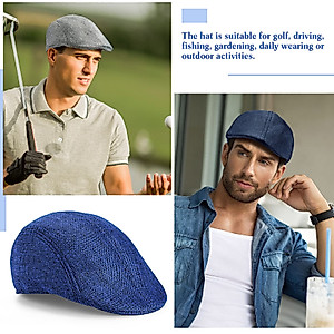 Eurzom 11 Pieces Men's Flat Cap Irish Hats Newsboy Hats for Men Cabbie Hunting Cap Weave Linen-Like Cotton Newsboy Hat 11 Colors
