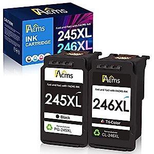 FAcms Remanufactured 245XL 246XL Combo Pack Ink Cartridge Replacement for Canon Pg-245Xl Cl-246Xl PG-243 CL-244 to use with Pixma MX492 MX490 MG2522 MG2520 MG2420 MG2920 MG2922 MG3022 MG3029 (2-Pack)