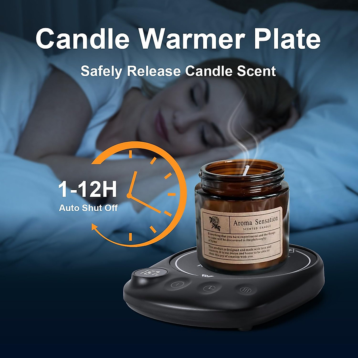 Bsigo Coffee Mug Warmer Candle Mug Warmer for Home & Office, Electric Smart Coffee Warmer for Desk, Beverage Tea Coffee Cup Warmer with 3-Temp Settings, 1-12h Timer Auto Shut Off Portable Warmer Plate