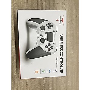 TERIOS Wireless Controllers Compatible with Play-station 4 Game Controllers for PS-4 Pro, PS-4 Slim-Built-in Speaker - Stereo Headset Jack Multitouch Pad - Rechargeable Lithium Battery (White)