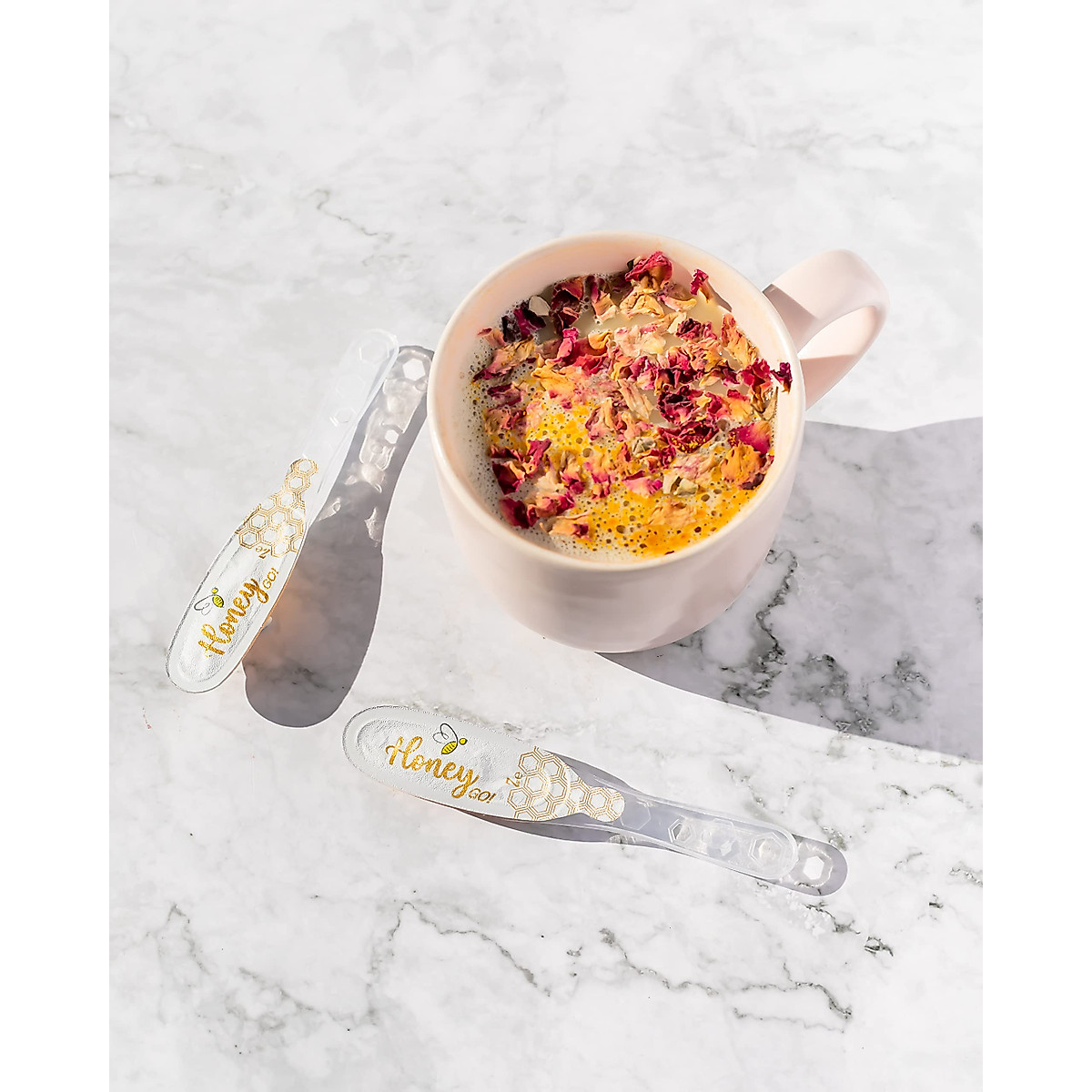 HoneyGo Luxury Hive Wild Flower Honey Spoons | Safe Sealed - From Turkish Beekeepers with Premium, Natural Flavors - Non-GMO Honey all ages,30 Spoons