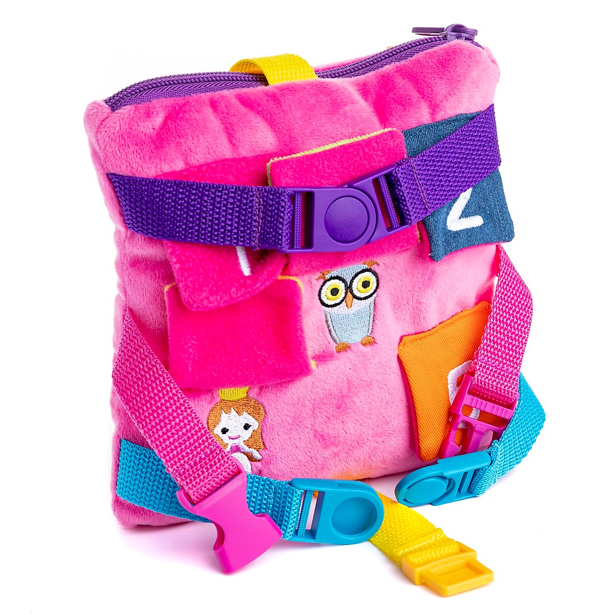Buckle Toys - Bella Square - Learning Activity Game - Develop Motor Skills and Problem Solving - Travel Essential for Toddlers 1-3