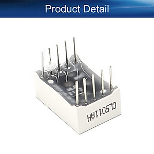 Bettomshin 10Pcs LED Digital Tube Common Cathode 10 Pin 1 Bit 0.75 x 0.5 x 0.31 inch (LxWxH) 0.5" Red Display Digital 5011AH