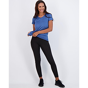 Real Essentials Womens Plus Size V Neck T-Shirt Ladies Yoga Top Athletic Tees Active Wear Gym Workout Zumba Just My Exercise Running Essentials Dry Fit Wicking Basic Clothes, Set 8, 2X, Pack of 5