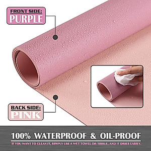 K KNODEL Large Office Leather Desk Mat, Mouse and Keyboard Pad, Computer and Laptop Mat, Desktop Protector and Cover, Writing Pad and Blotter (31.5"x15.7", Purple)