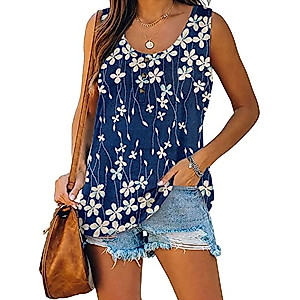 Workout Tank Tops for Women 2023 Silver Glitter Shirts for Women Button Down Shirts for Women Plus Size Sexy Workout Tops for Women Womens Tank Tops Summer Plus S（3-Blue,X-Large）